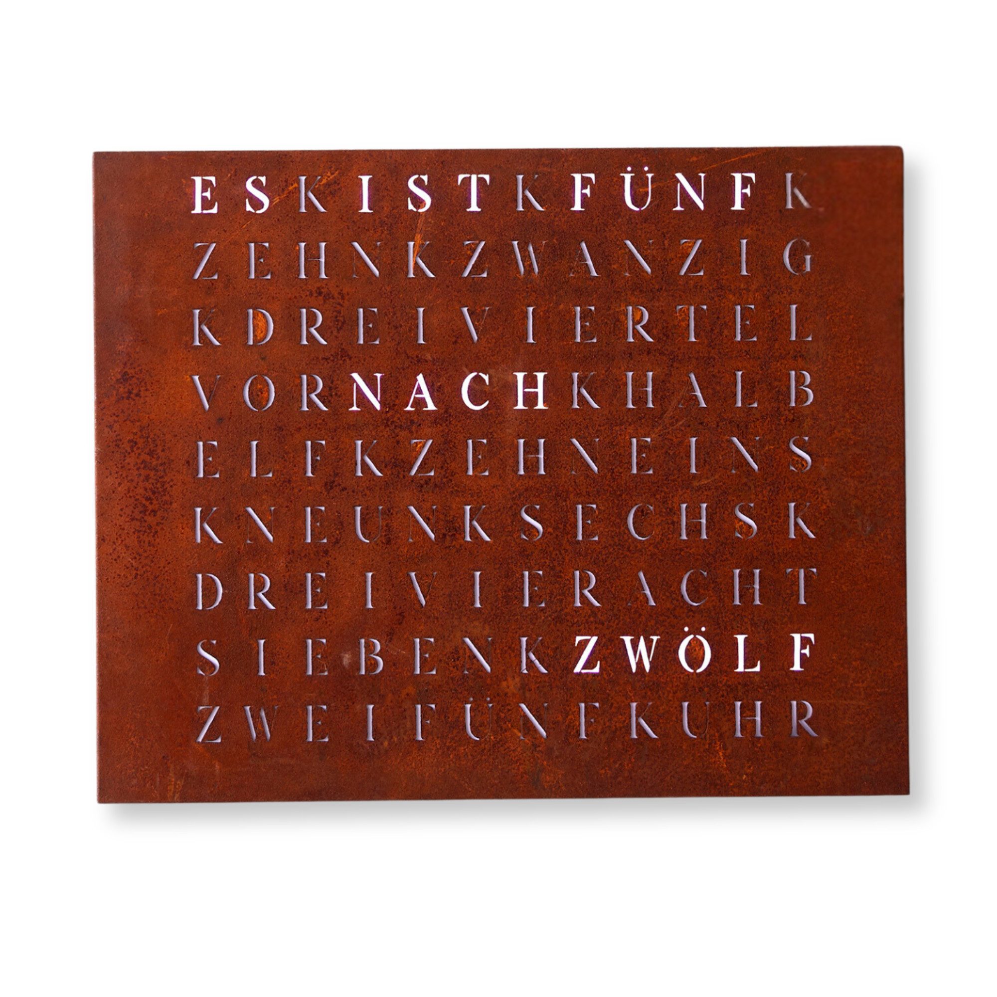 build-yours.de Wanduhr Wortuhr Jupiter in Deutsch - LED Wanduhr zum ...