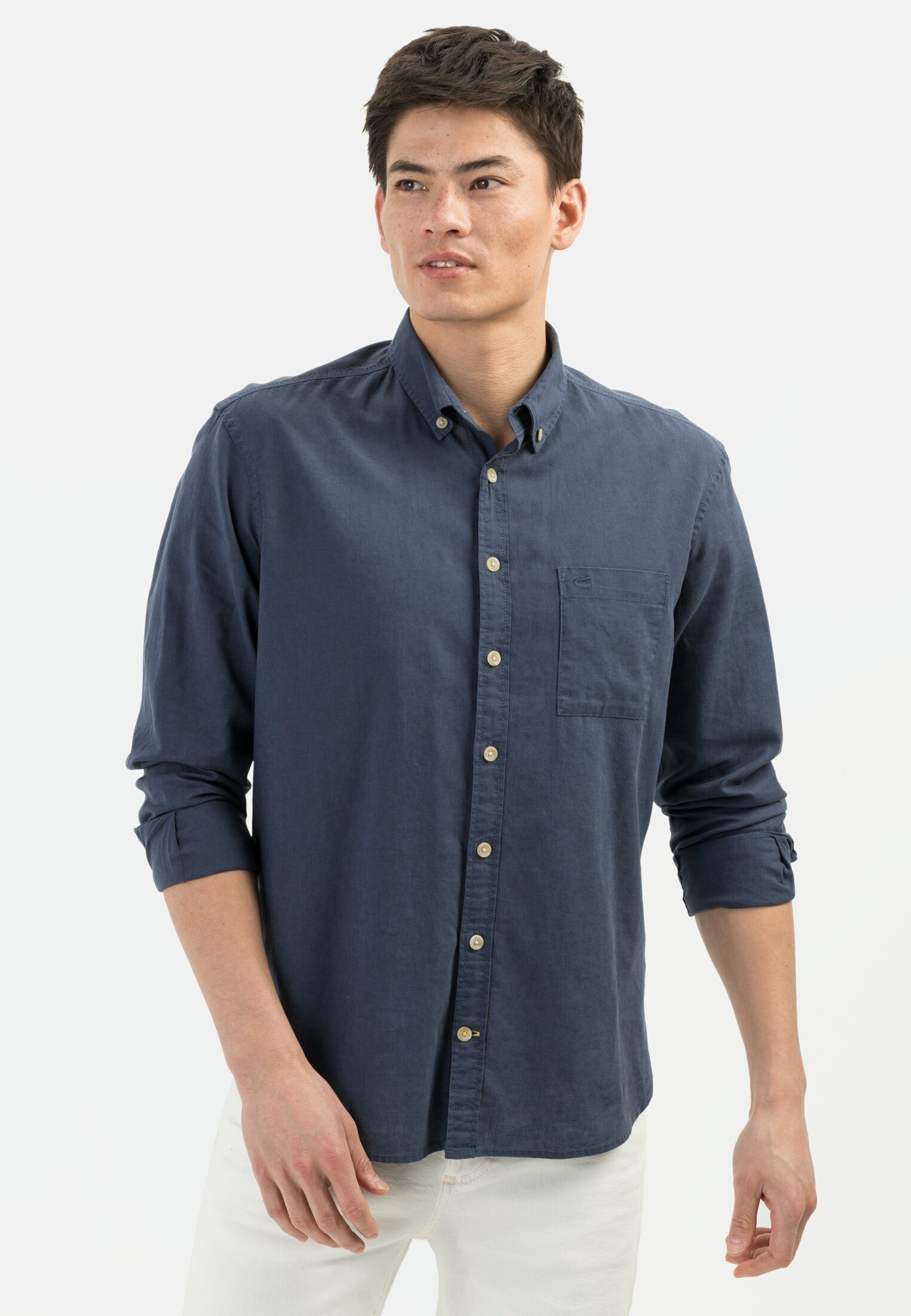 Camel Active Langarmhemd Langarm Hemd Aus Leinen Mix Button Down