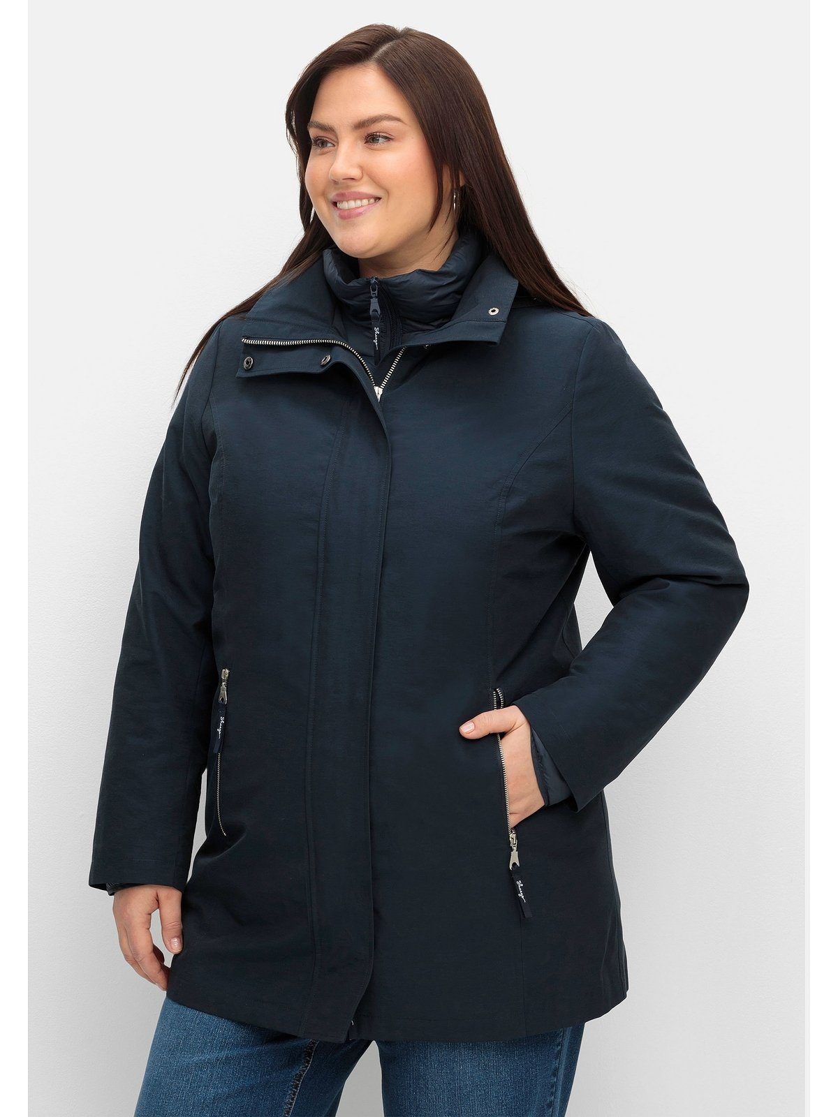 Sheego 3 In 1 Funktionsjacke Große Größen Mit Innenjacke Wasserabweisend