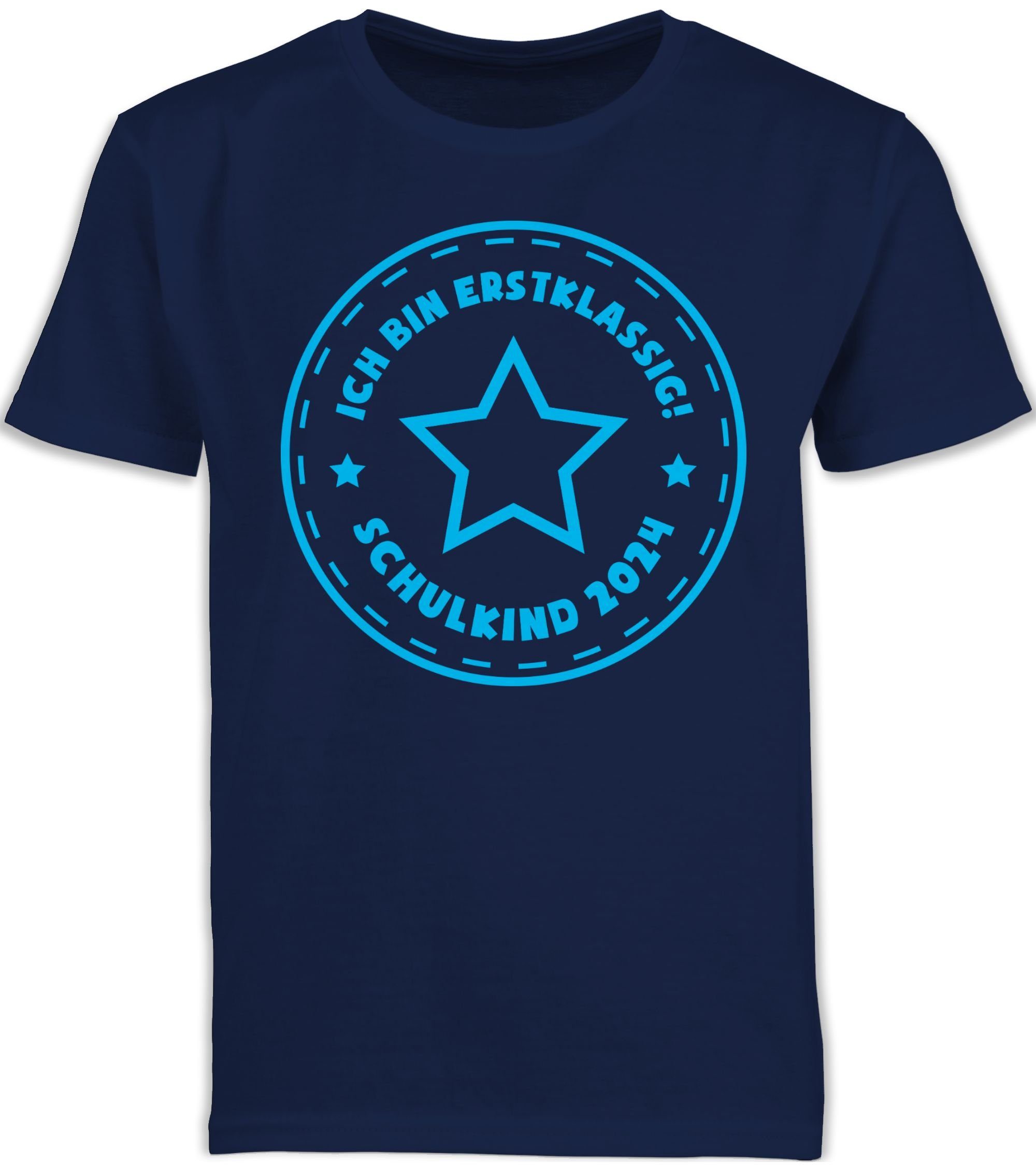 Shirtracer T-Shirt Schulkind Ich bin erstklassig Stern hellblau 2024 Einschulung Junge ...