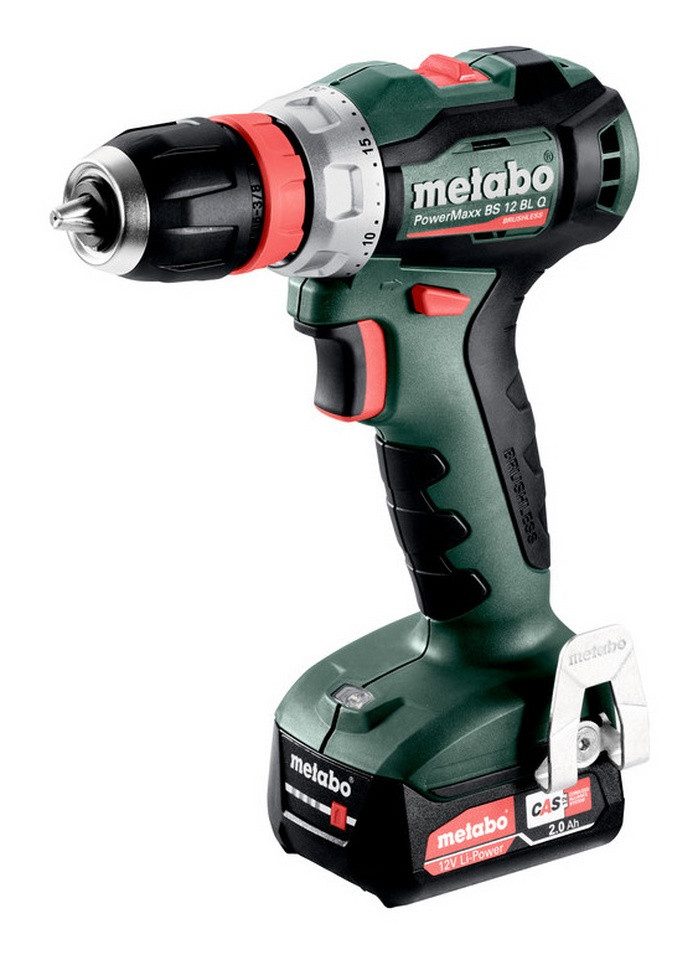 metabo Akku-Bohrschrauber PowerMaxx BS 12 BL Q, 12 V, 2 x 2 Ah Li-Ion in metaBOX 118