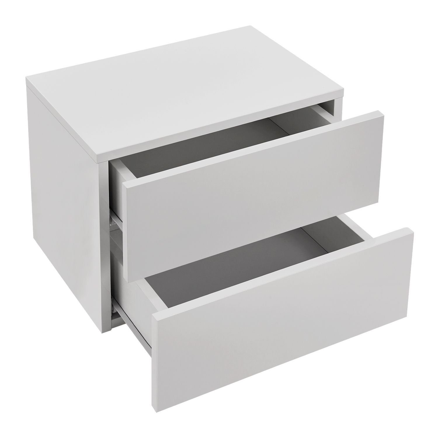 Juskys Nachttisch »Wandschrank mit 2 Schubladen Weiß«, 2 Schubladen ...