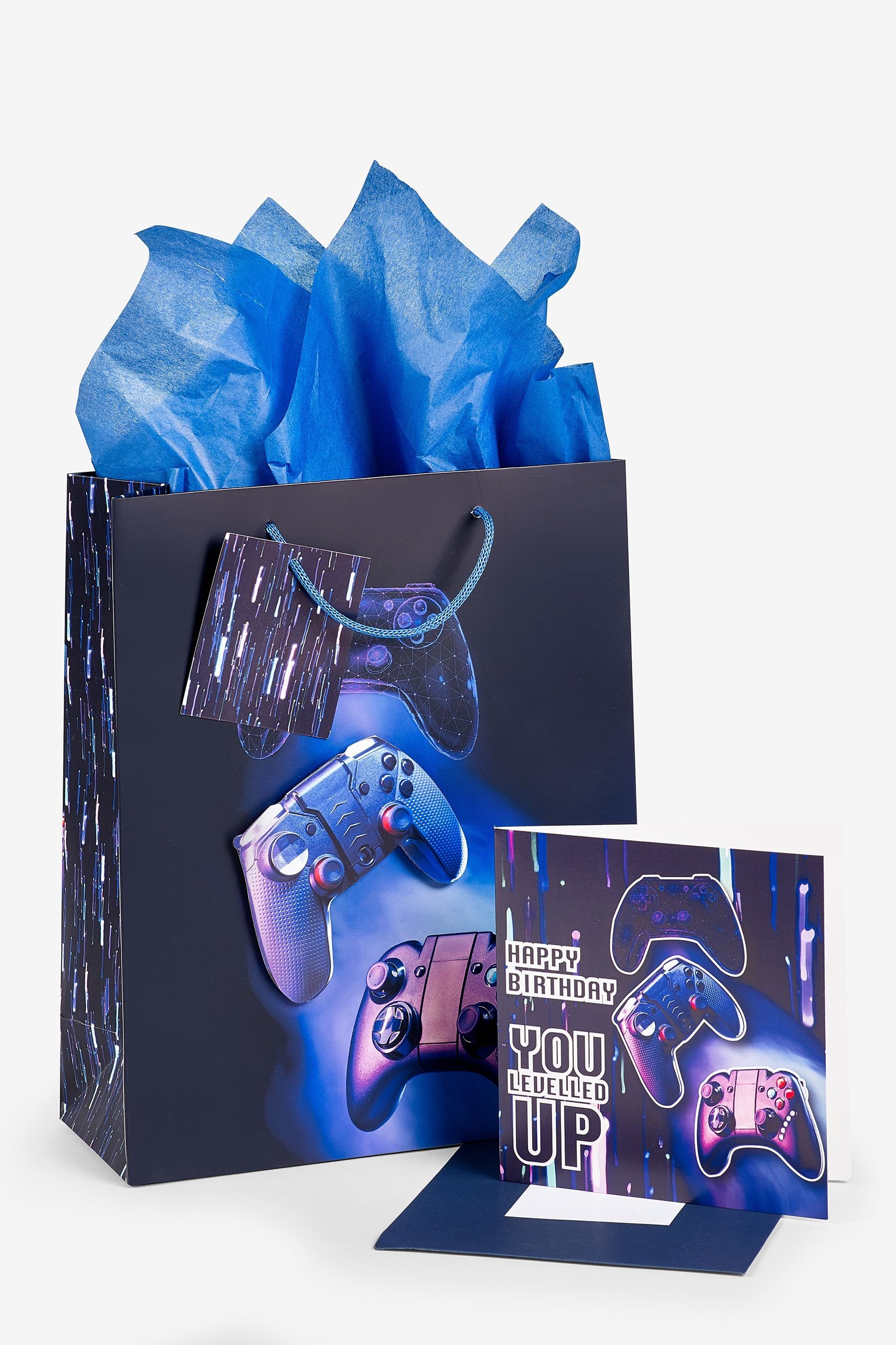 Next Geschenkpapier Geschenktasche und Karte im Set Computerspiel, (1St)