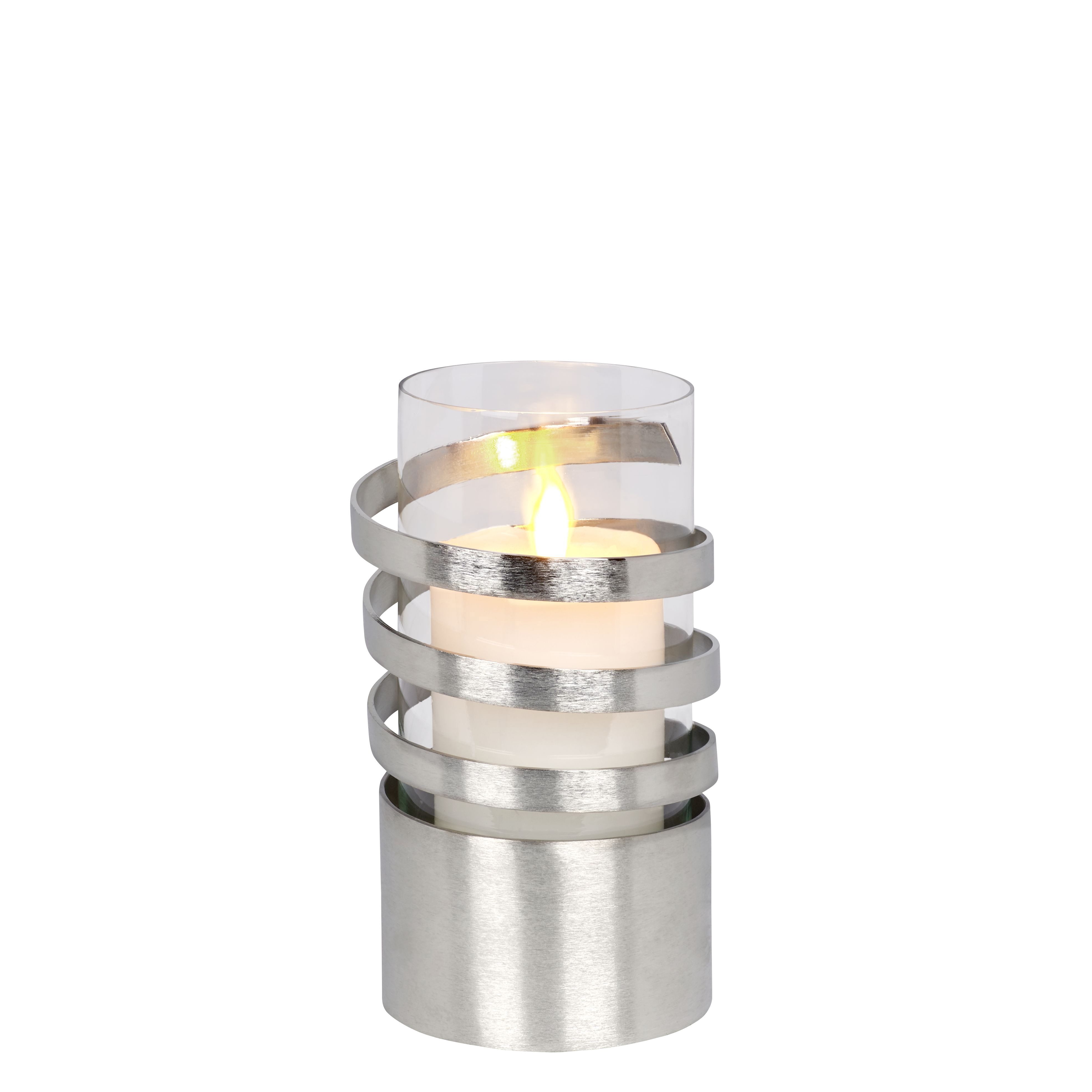Lambert Windlicht Spiral Windlicht Aluminium Klein Matt Gebürstet