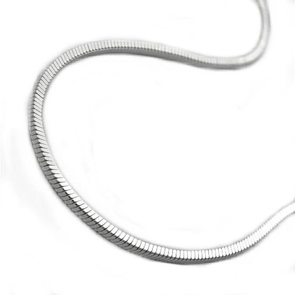 Gallay Silberkette Kette 1mm Schlangenkette vierkantig diamantiert Silber 925 50cm