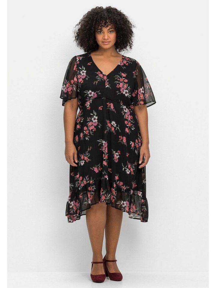 Sheego By Joe Browns Chiffonkleid Große Größen Mit Blumendruck Und