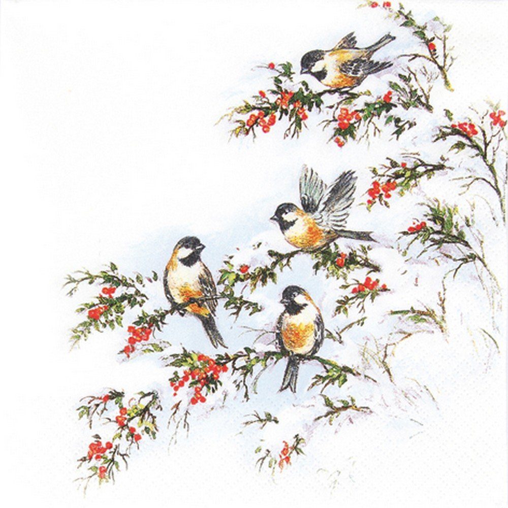Home Fashion Papierserviette 20 Servietten Sophy´s Birds Vögel Im