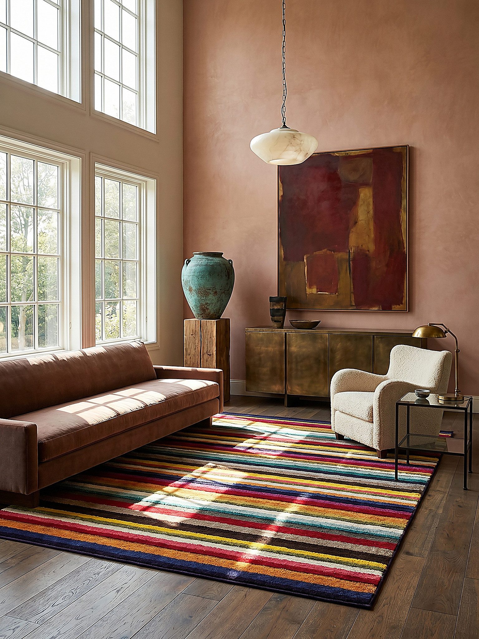 KADIMA DESIGN Teppich MEON Kurzflorteppich Streifen gestreift modern ...