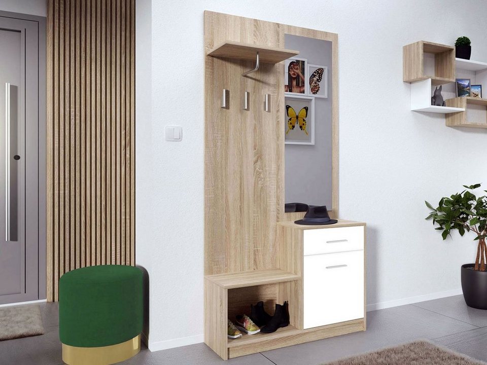 Mirjan24 Garderoben Set Nepo Ppk Praktischer Wandgarderobe Mit 3