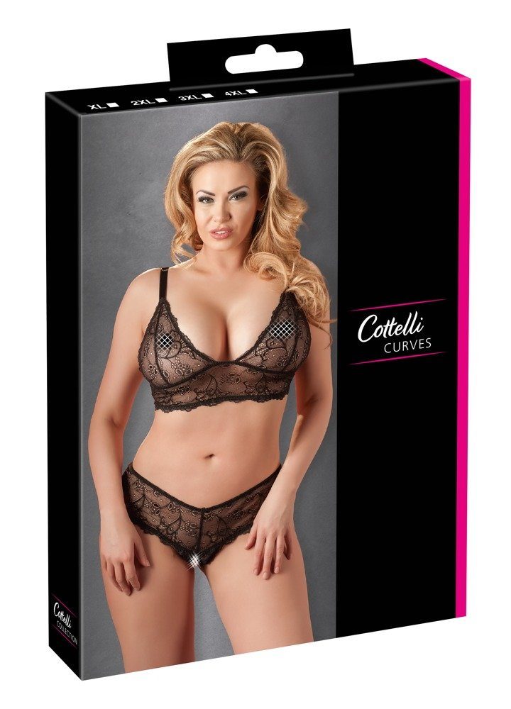 Cottelli CURVES Set: Ouvert-BH Cottelli CURVES - BH und Rio schwarz XL, Freizeit, Flirten ...