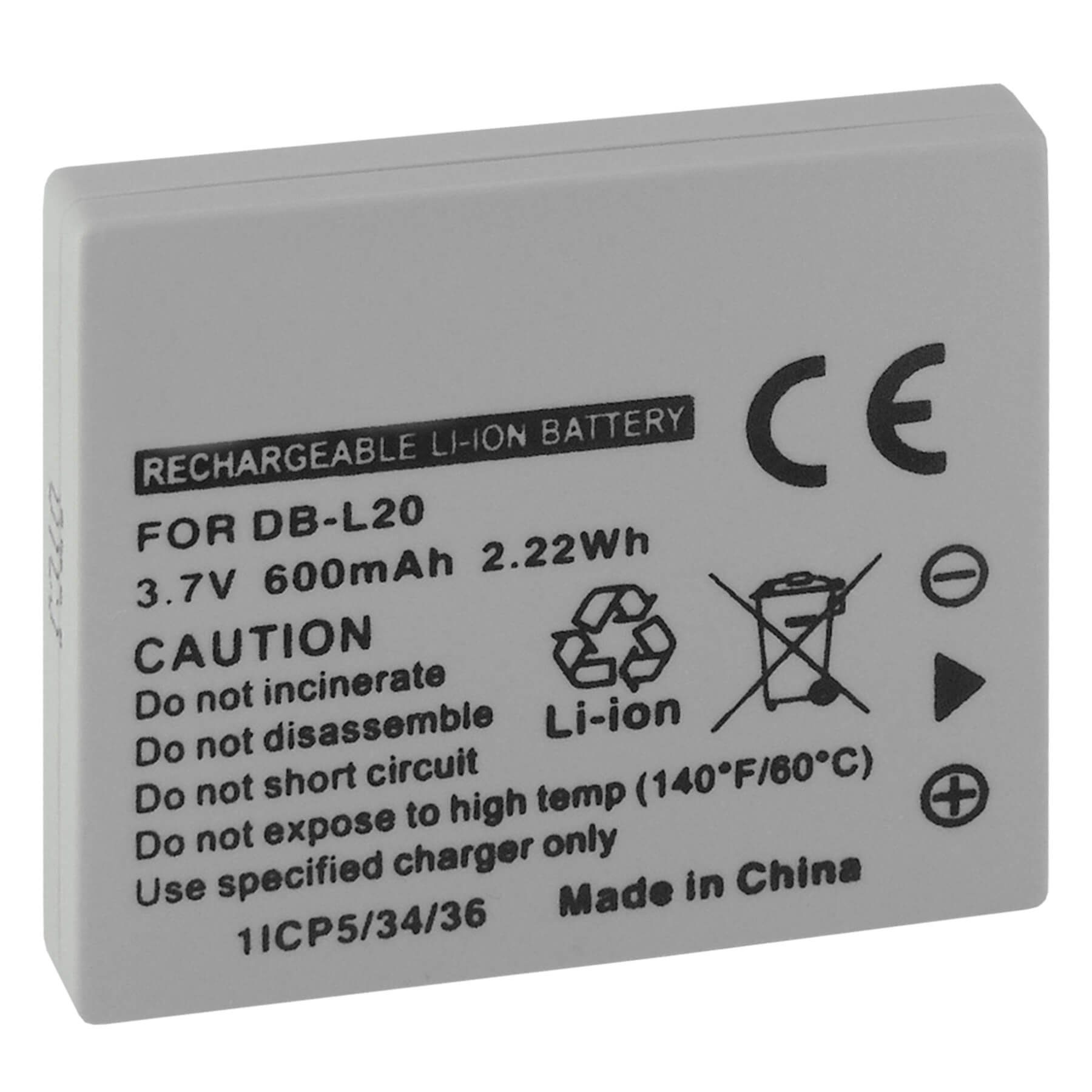 mtb more energy [BAT-063 - Li-Ion] Kamera-Akku kompatibel mit Akku-Typ DB-L20 kompatibler Akku ...