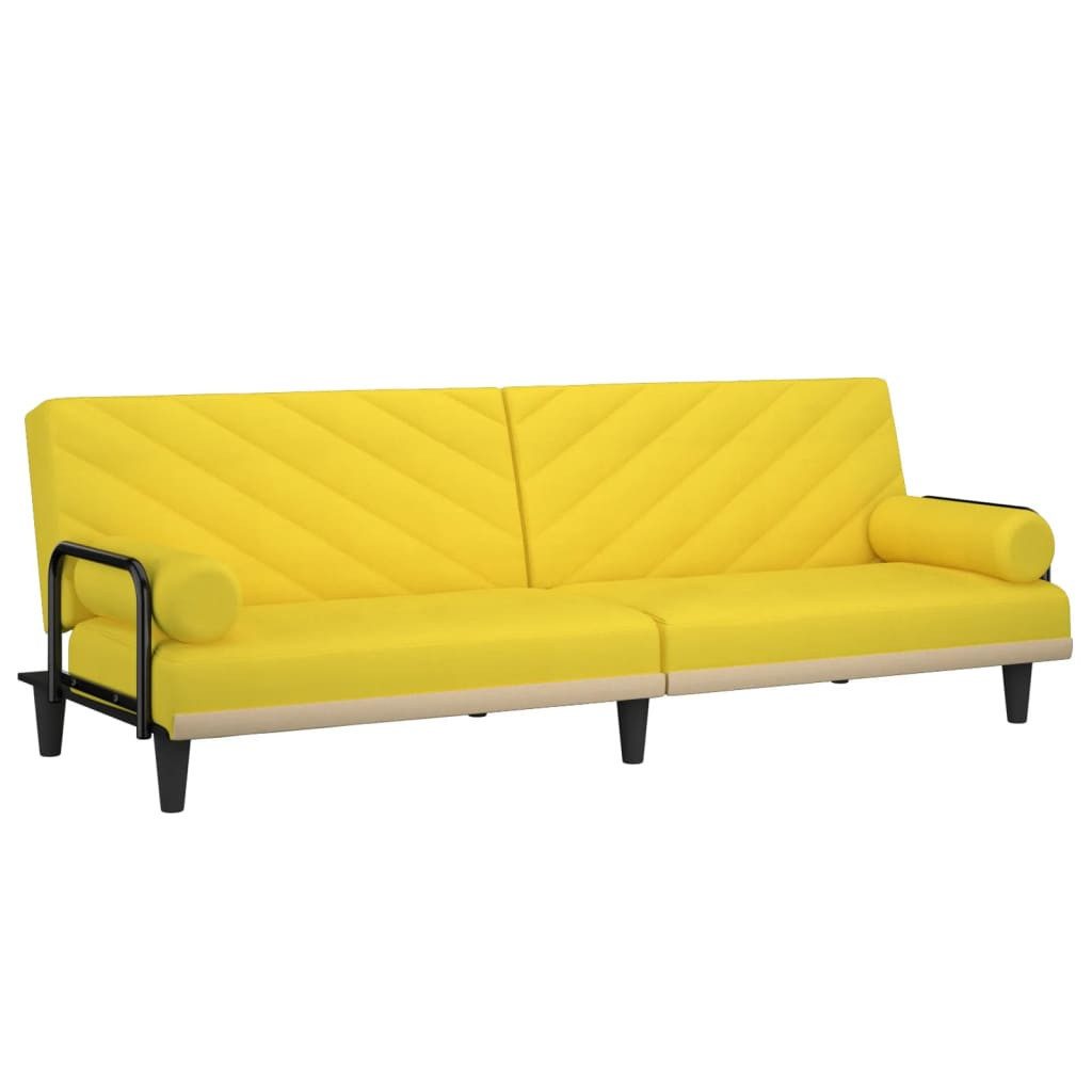 vidaXL Sofa Schlafsofa Hellgelb Stoff, Couch