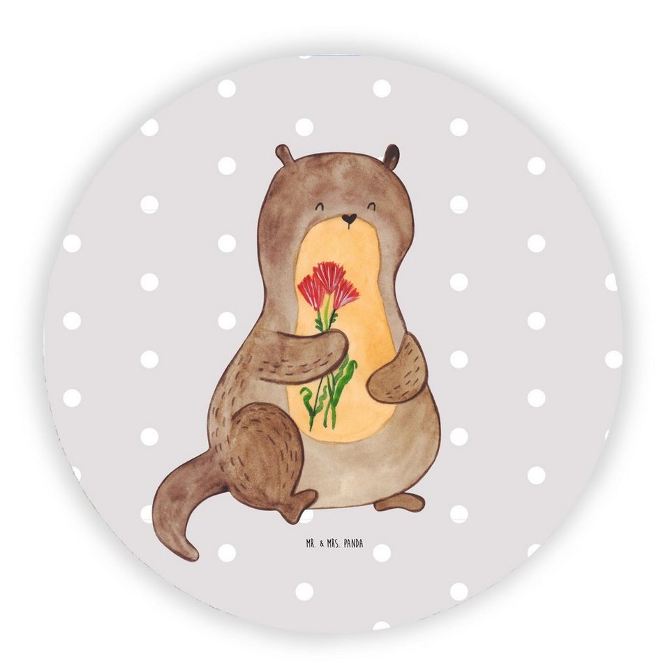 Mr And Mrs Panda Magnet Otter Blumenstrauß Grau Pastell Geschenk