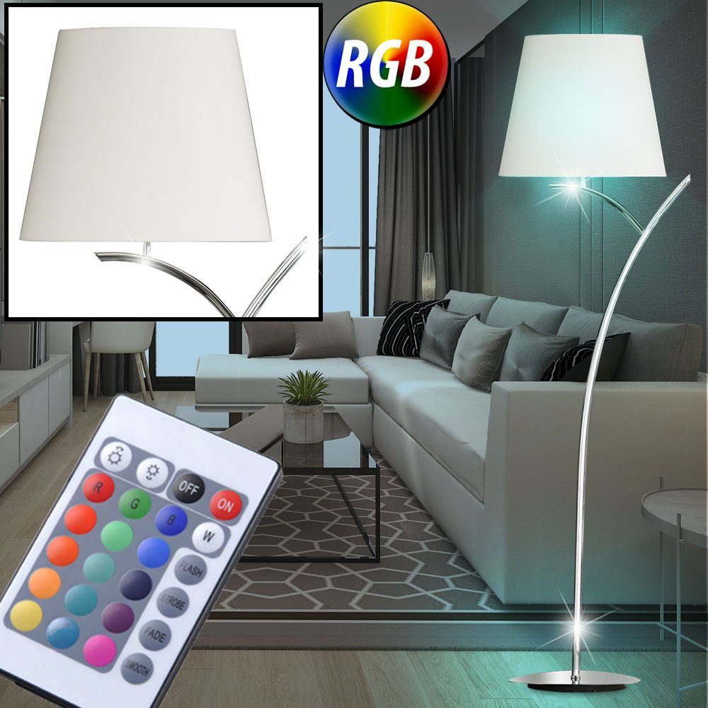 Etc Shop Stehlampe Textil Decken Fluter Chrom Fernbedienung Bogen Steh