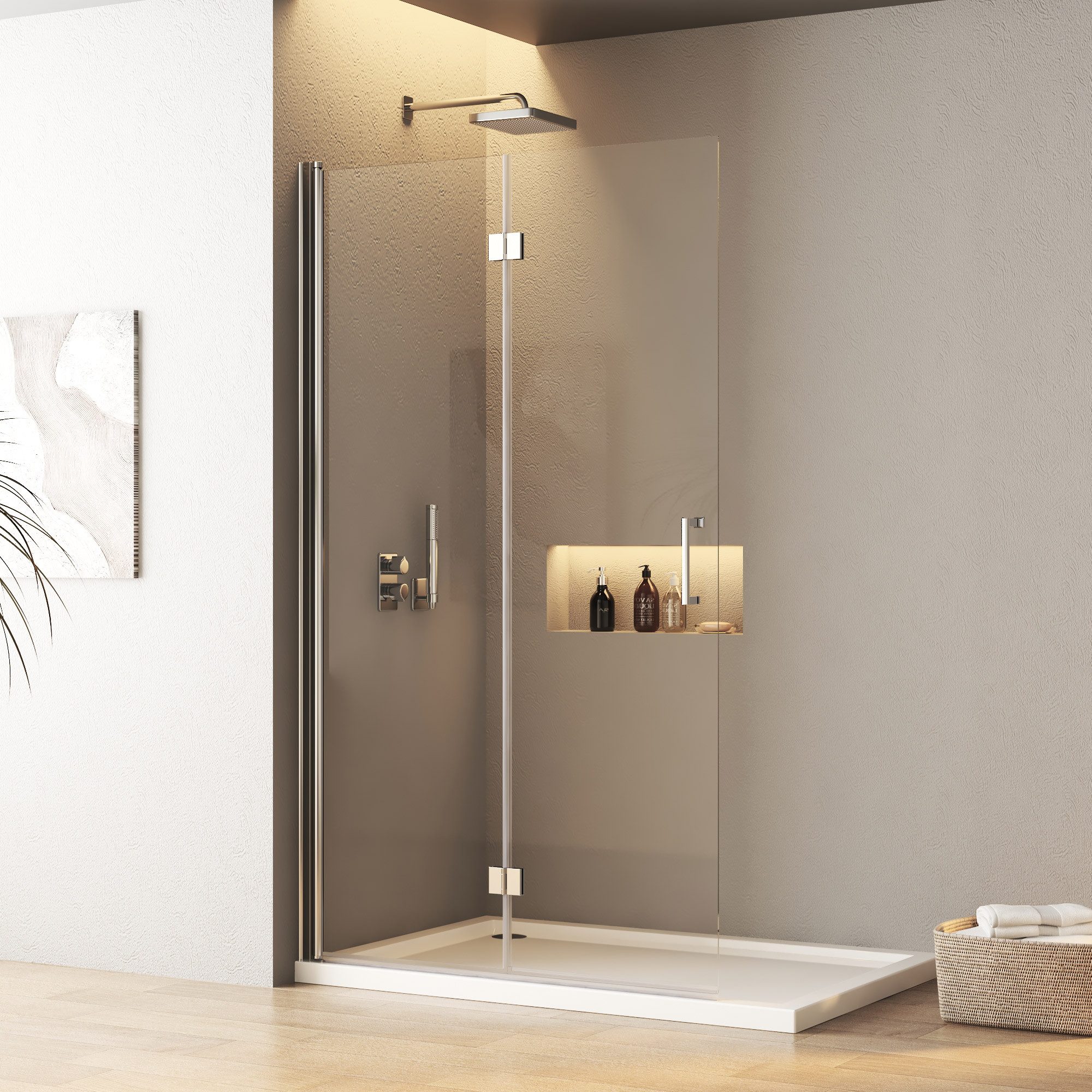 Hopibath Duschwand Faltbar Walk In Dusche Faltbar Sicherheitsglas Mit