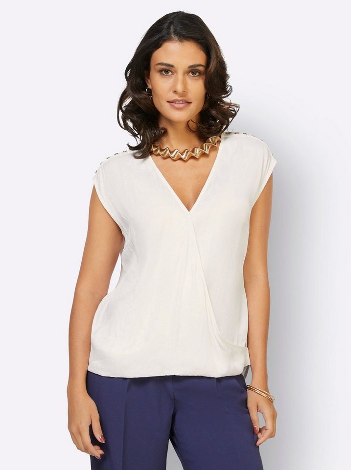 Creation L Klassische Bluse Bluse Dekorative Schmuckknöpfe