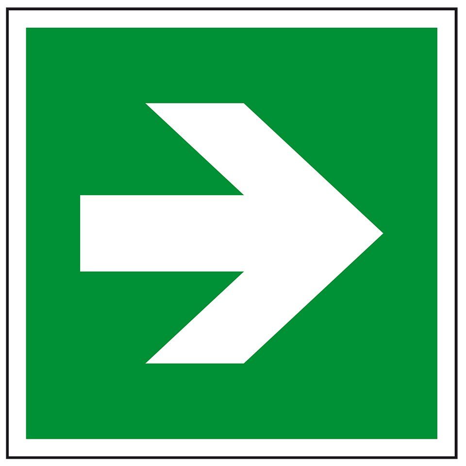 König Werbeanlagen Hinweisschild Richtungspfeil gerade, ASR/ISO, Folie, selbstklebend, 150x150mm