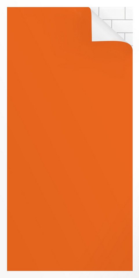Bilderdepot24 Badrückwand Einfarbig Orange Duschrückwand Ohne Bohren