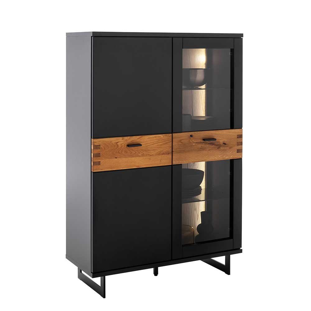 Vitrine Schwarz Holz