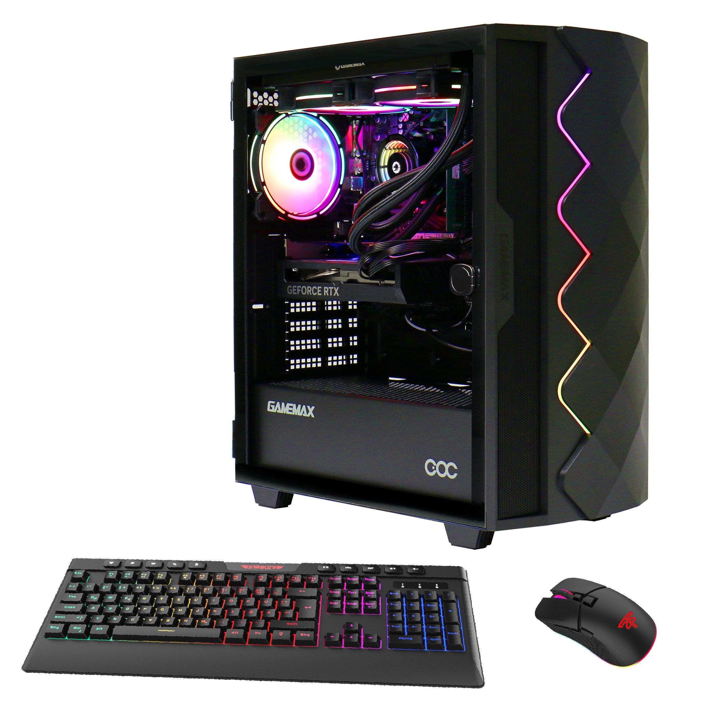 GAMEMAX Gaming-PC (Intel® Core i7 14700F, RTX 4070 Super, 32 GB RAM, 2000 GB SSD, Wasserkühlung ...