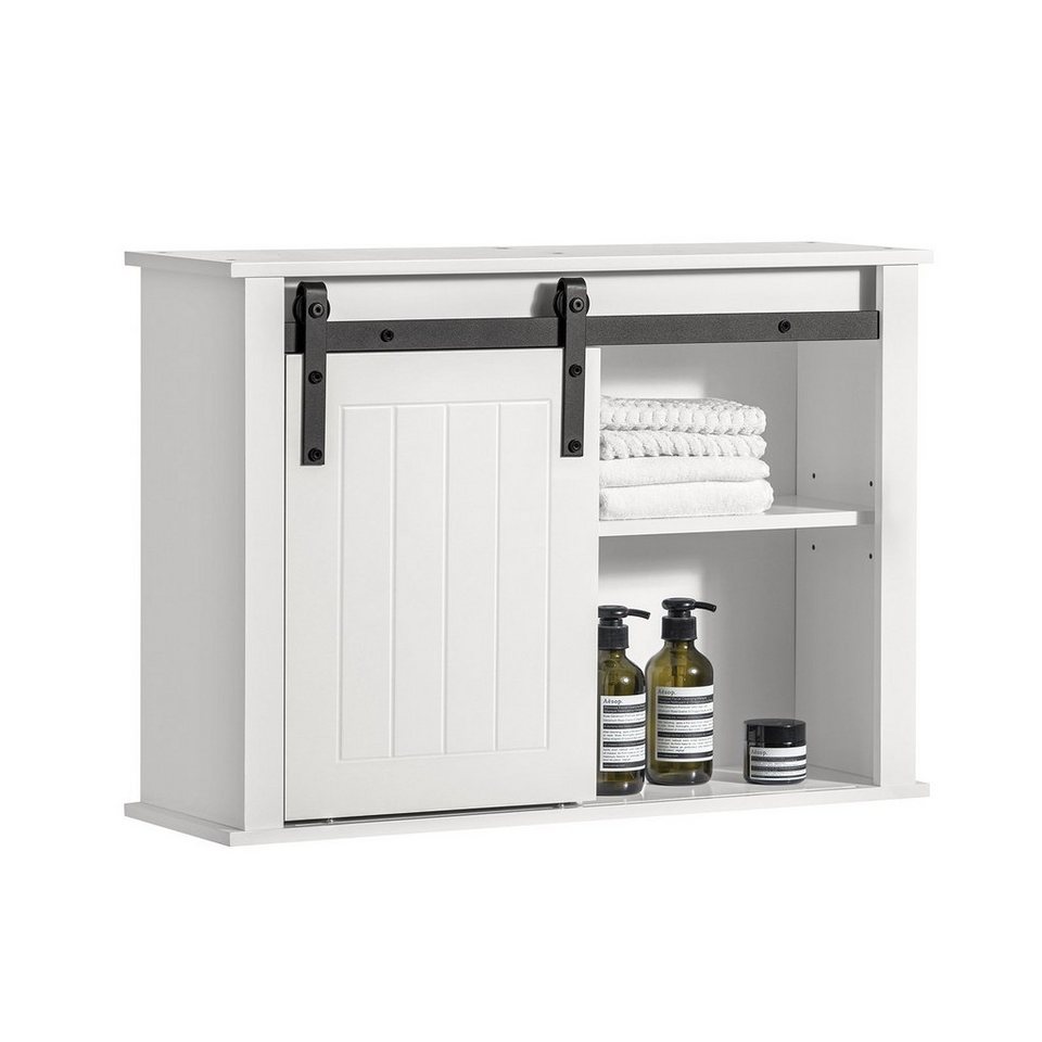 Sobuy Hängeschrank Bzr71 Mit Schiebetür Badschrank Wandschrank