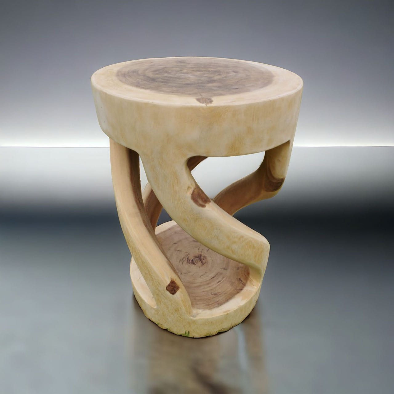 Home Feeling Hocker Runder Hocker, 40 x 40 x 60 cm, Teakholz, echte ...