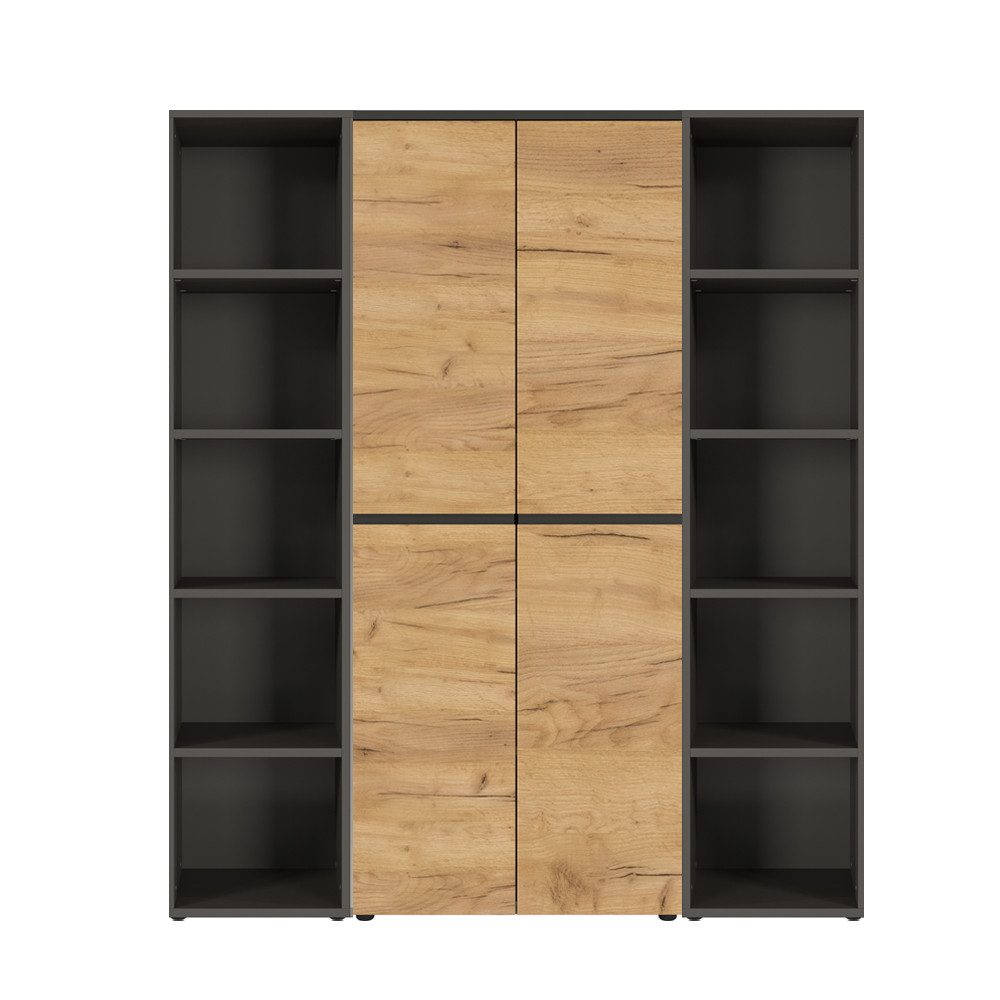 Lomadox Aktenschrank Lugano 01 Büro Und E In Graphit Mit Navarra Eiche