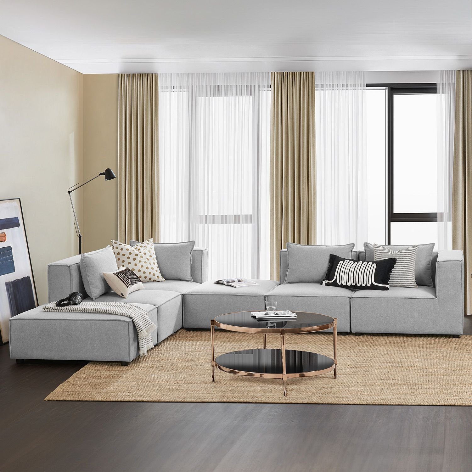 Juskys Wohnlandschaft Domas 6 Teile Xxl Modulare Couch Für