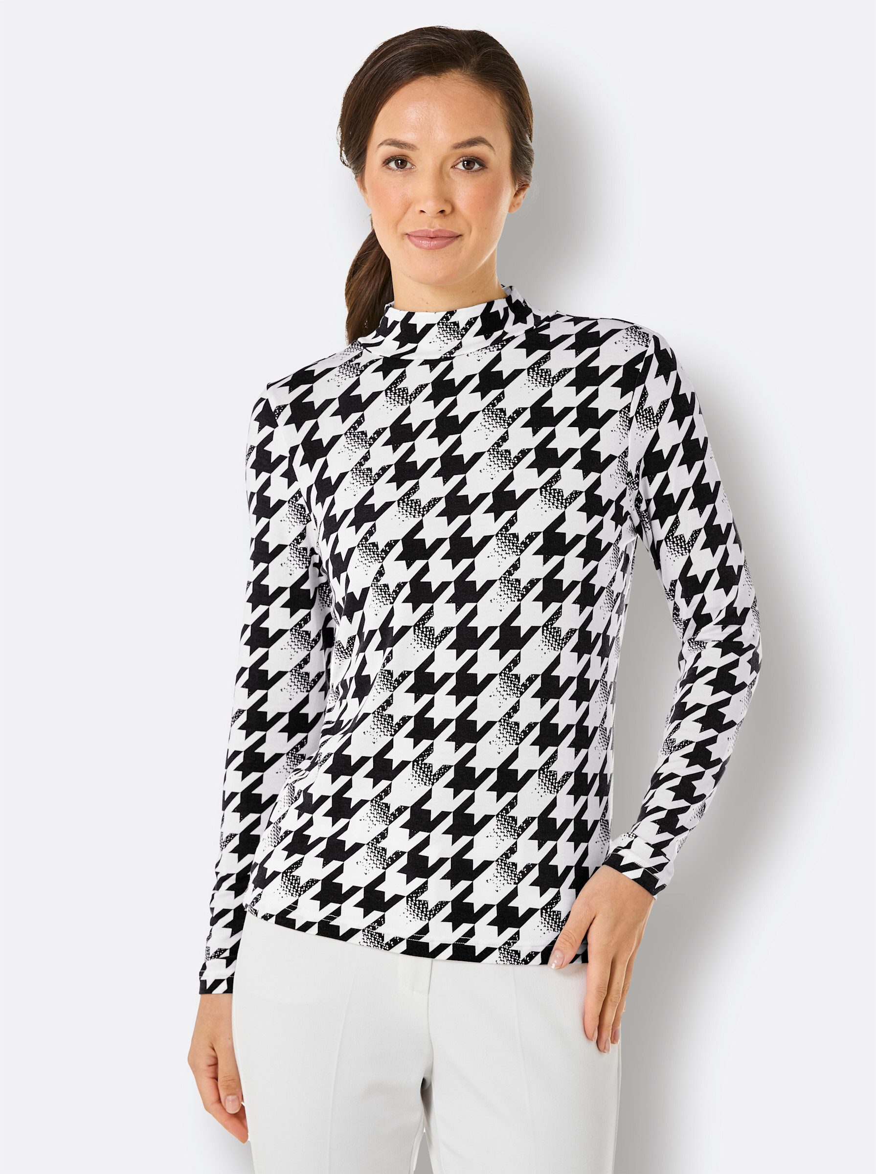 creation L T-Shirt Modal-Woll-Shirt Langarm