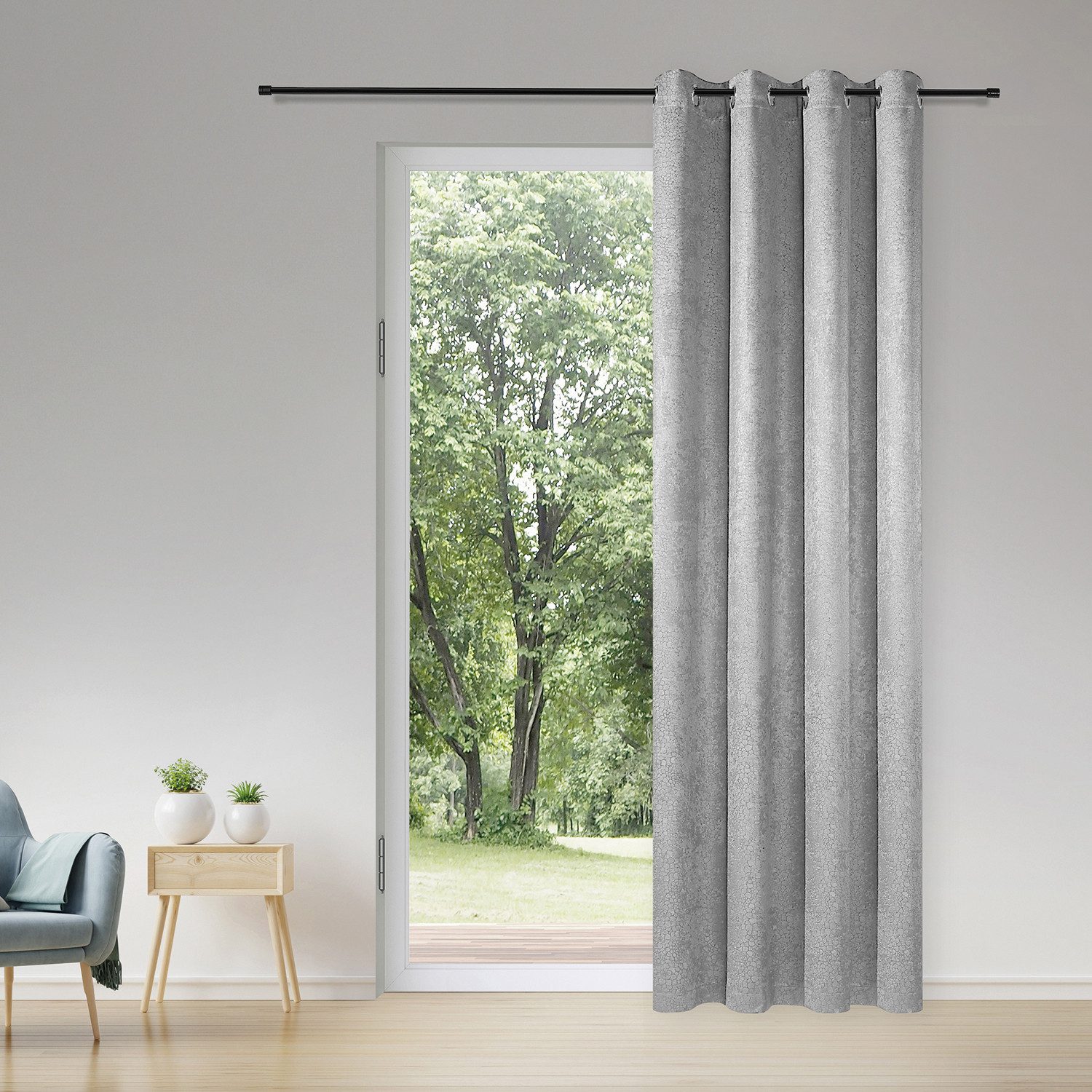 Gerster Vorhang Lavina, Ösen (1 St), blickdicht, Blickdichter Ösenschal "Lavina", Gardine