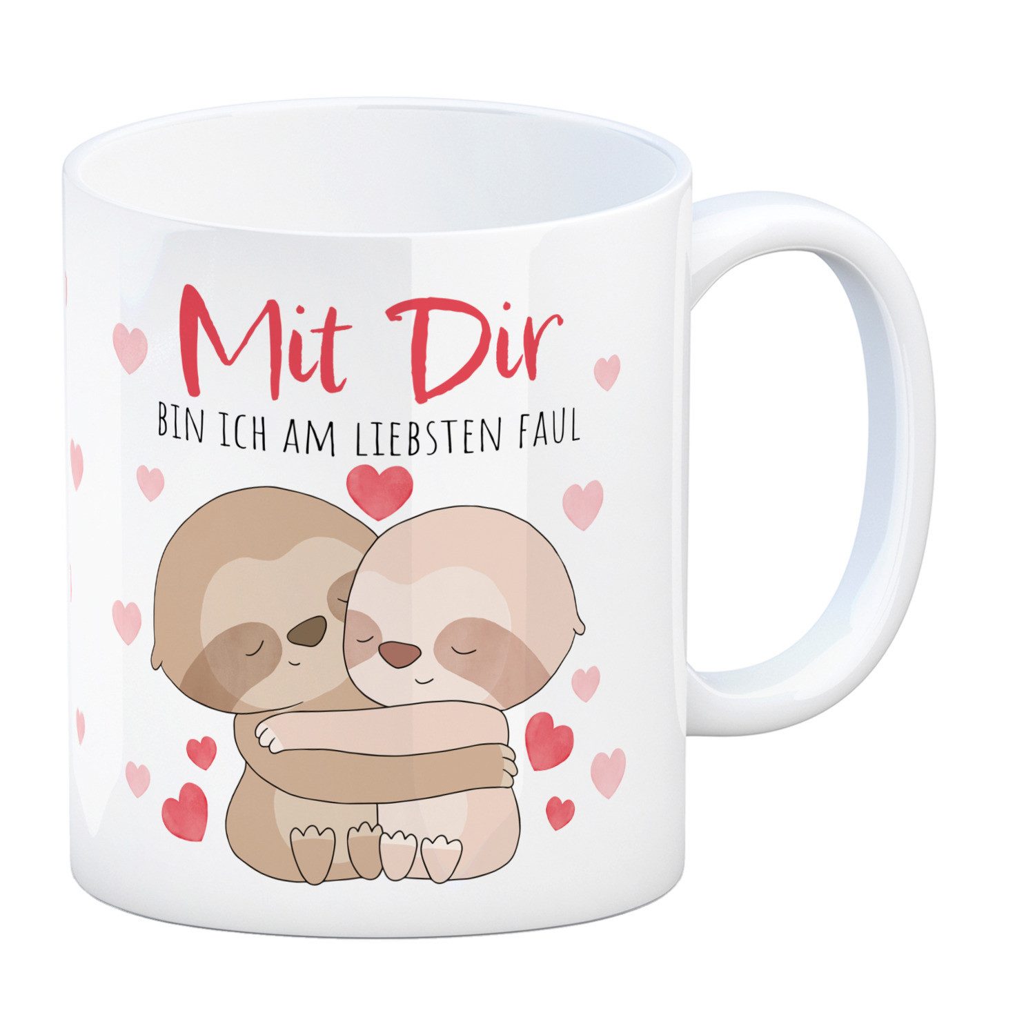 Speecheese Tasse Faultier Paar Kaffeebecher Mit Spruch Mit Dir Bin Ich