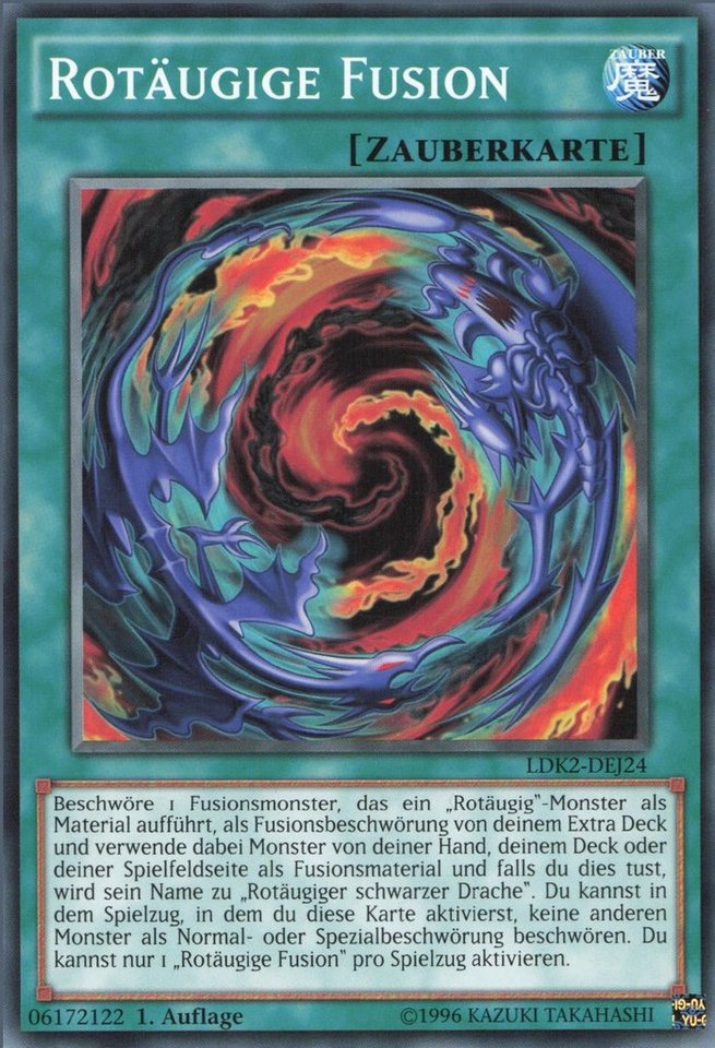 Recollectibles Sammelkarte Yugioh Karte Rotäugige Fusion Yu Gi Oh