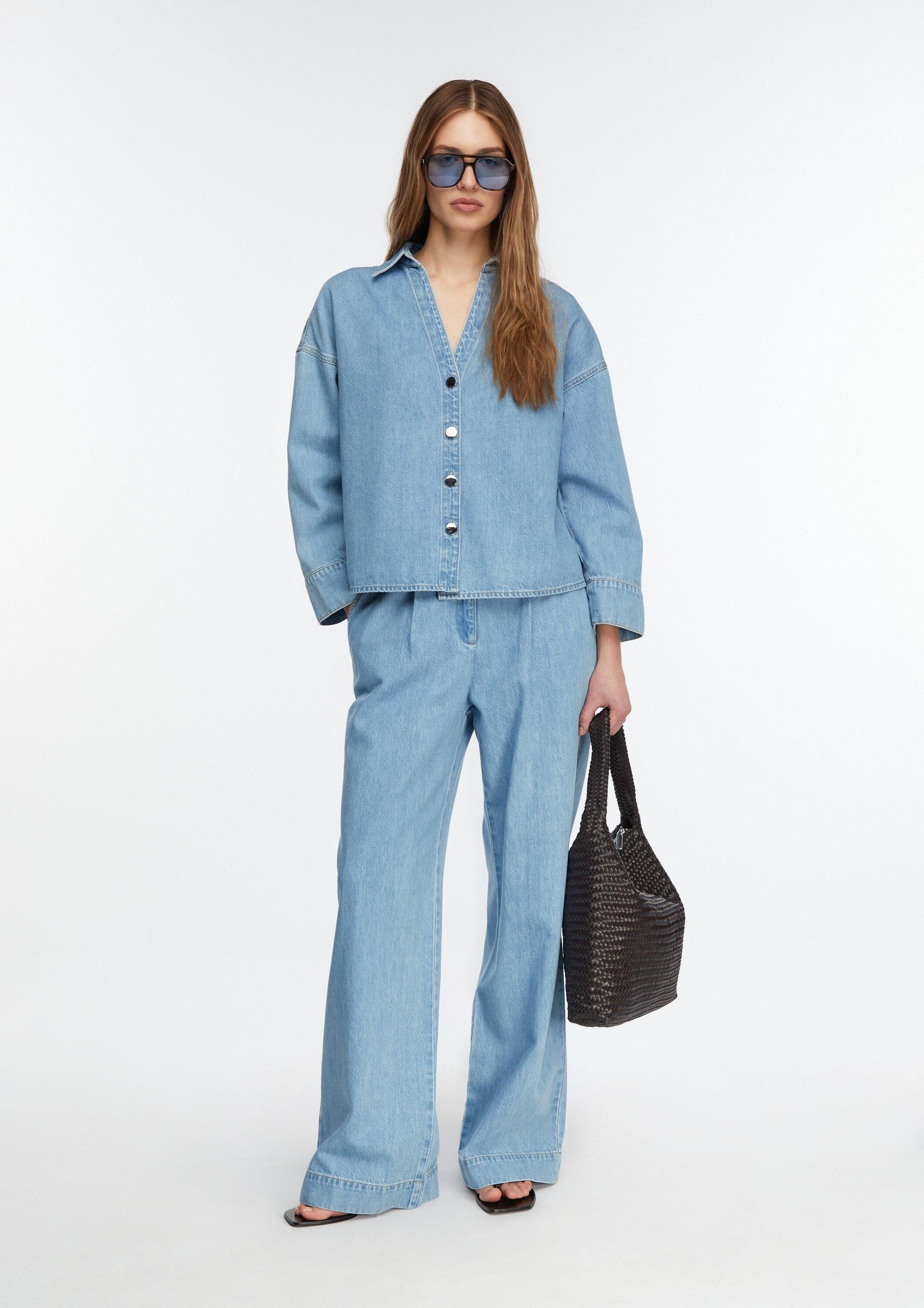 comma Weite Jeans Jeans-Hose Wide Leg Jeans Anna aus Lyocell