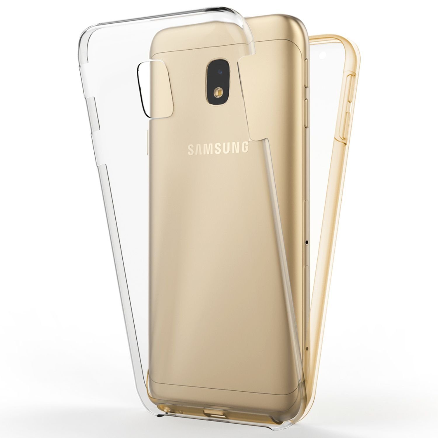 Nalia Smartphone-Hülle Samsung Galaxy J3 (2017), Klare 360 Grad Silikon ...