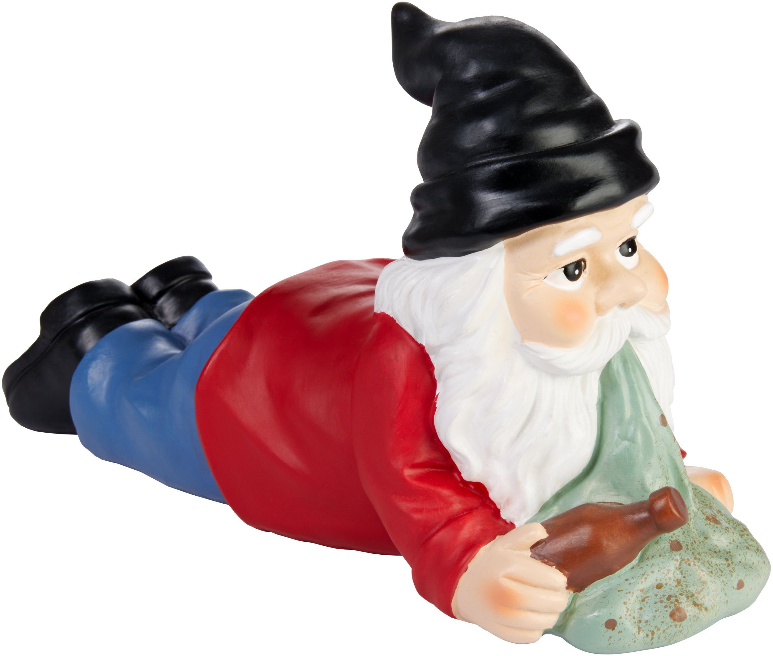 BRUBAKER Gartenzwerg Kotzender Zwerg mit Bierflasche - Gartenfigur ...