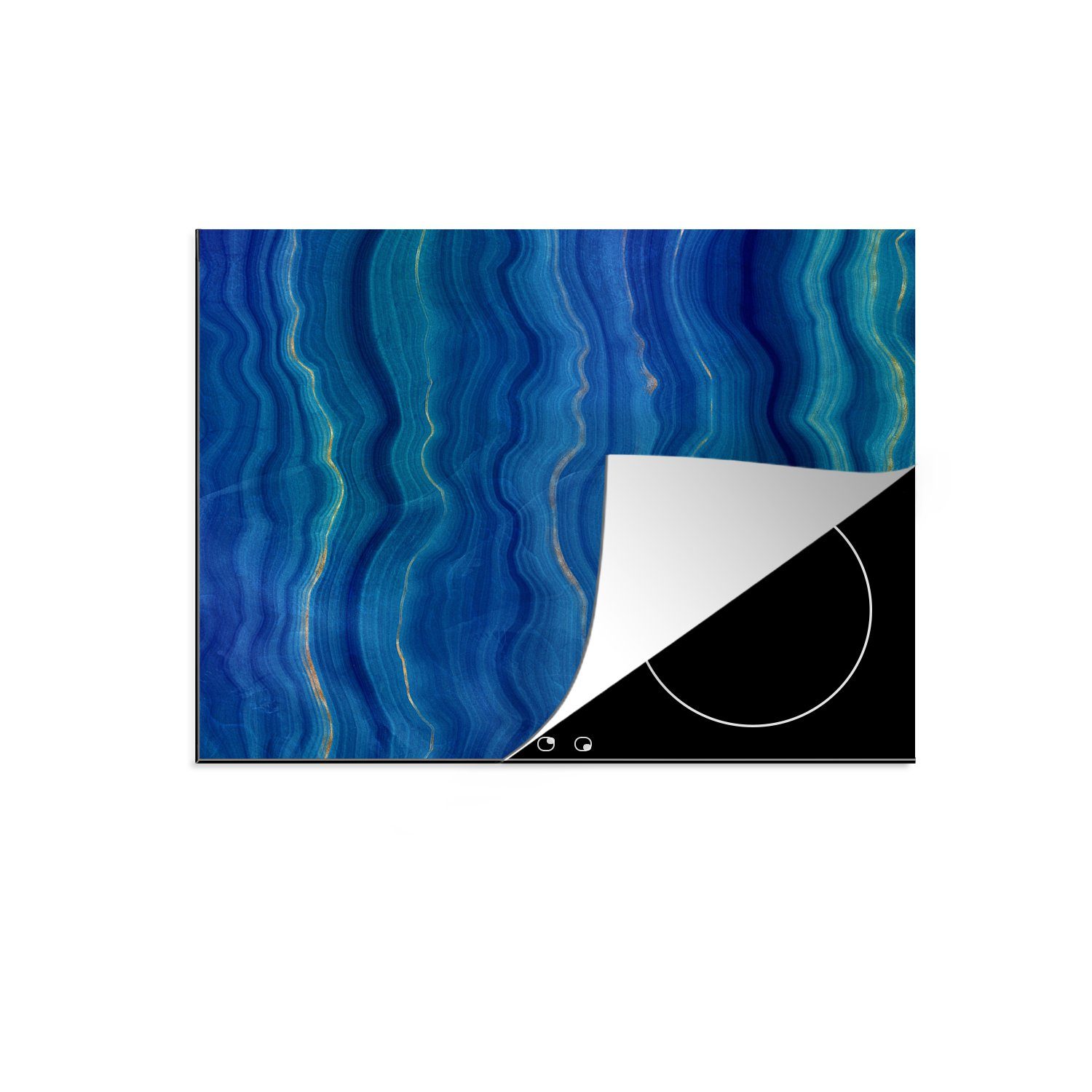Muchowow Herdblende Abdeckplatte Achat Geode Edelsteine Blau