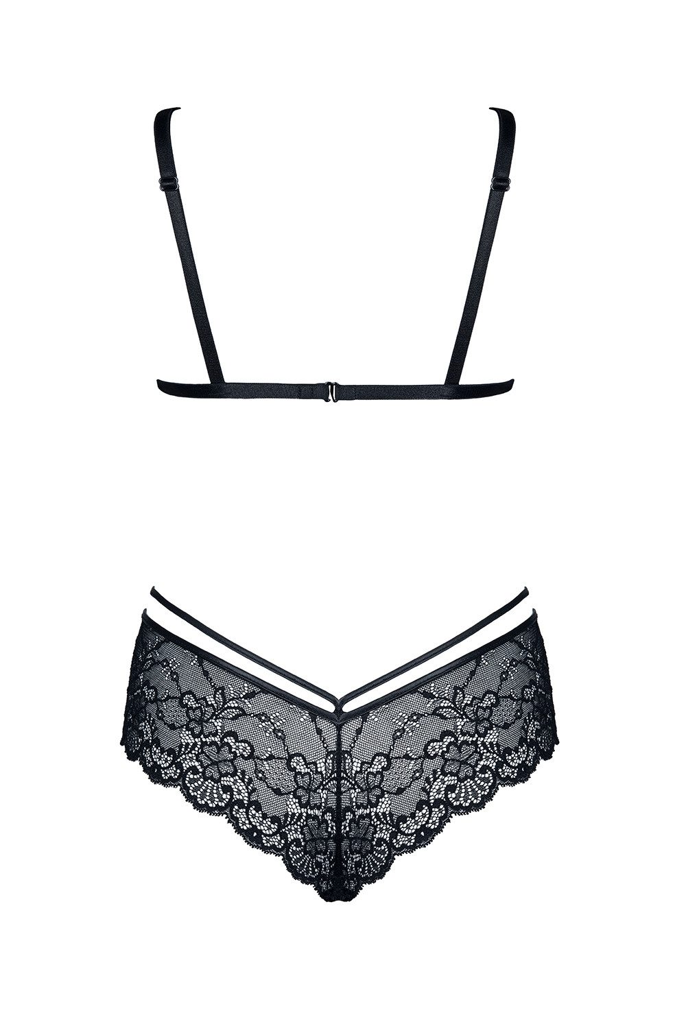 Demoniq Set: Dekolleté-BH Damen Dessous BH und Hotpant in schwarz ...