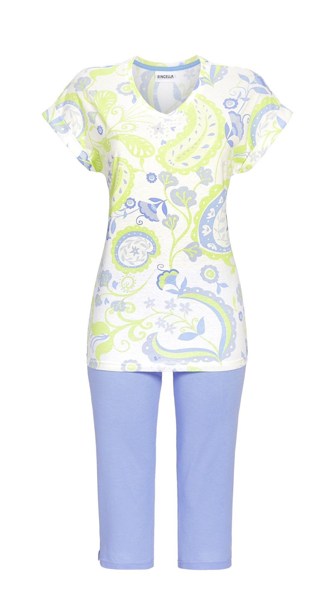 Ringella Pyjama mit Caprihose (2 tlg), Länge Oberteil ca. 65 cm