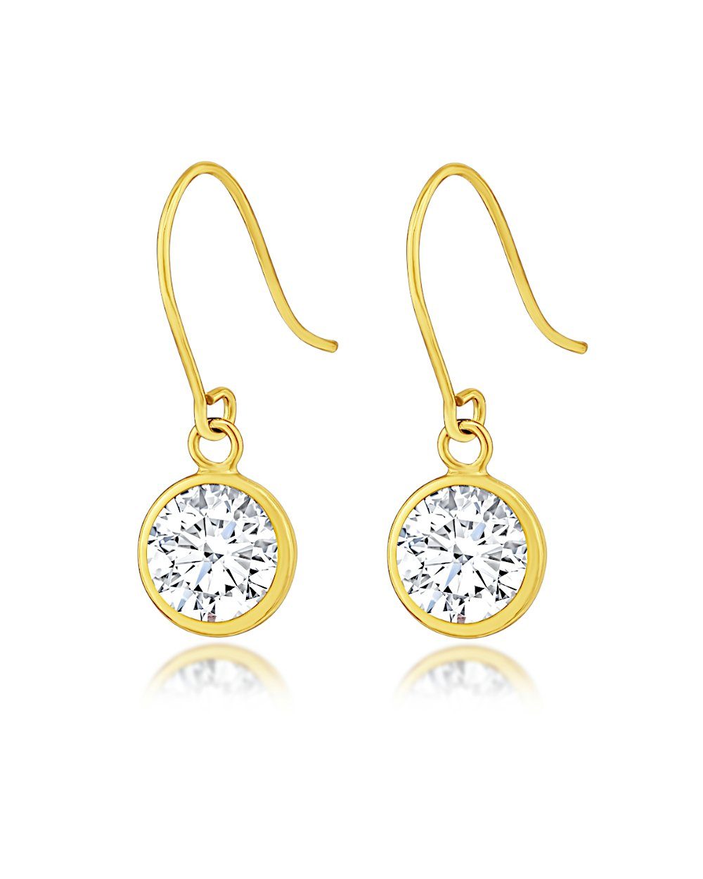 DANIEL CLIFFORD Paar Ohrhänger 'Leona' 14 Karat (585) Ohrringe mit Kristall hängend (inkl ...