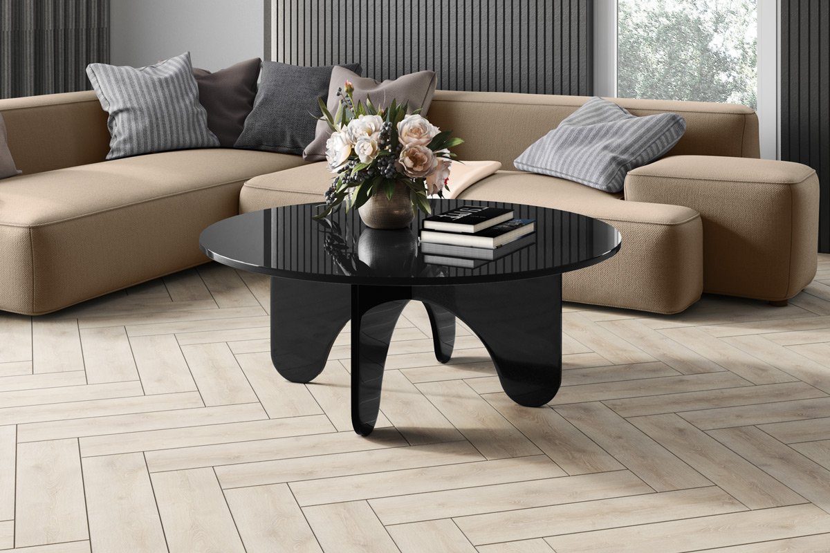 designimpex Couchtisch Design HRL-111 Hochglanz Wohnzimmertisch Rund ...
