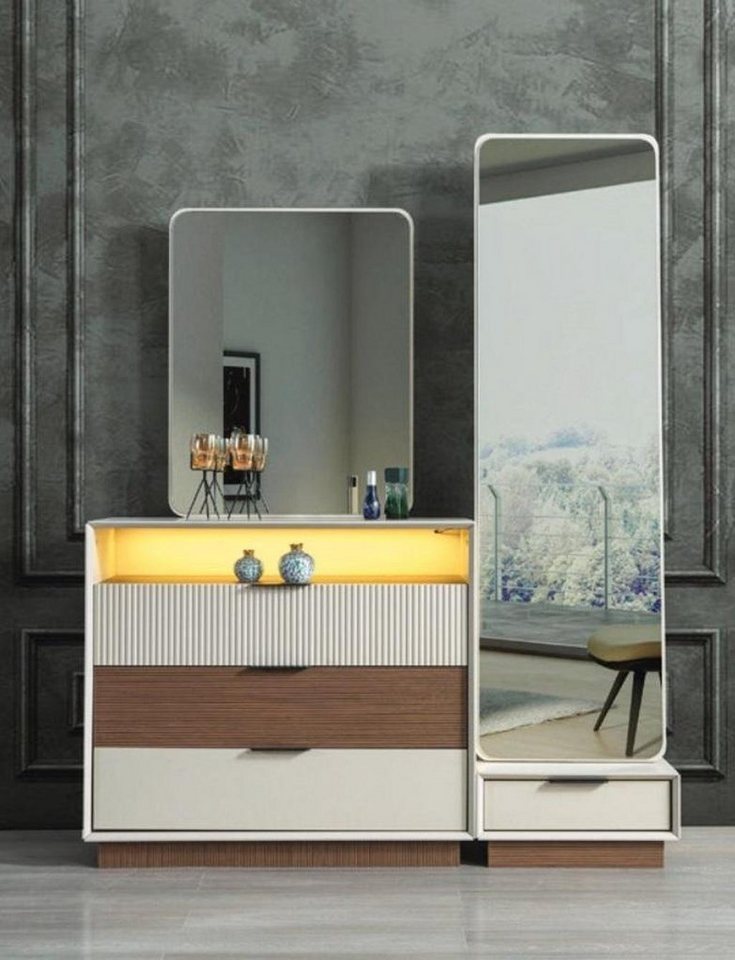 Jvmoebel Kommode Schlafzimmer Designer Kommode Mit Spiegel Led