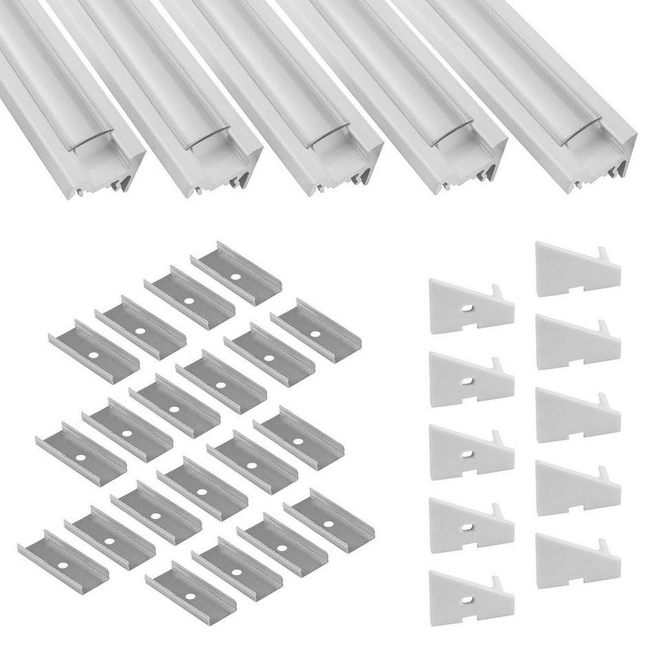 Tktrading24 Led Stripe Profil 5x A20 Led Profil 2m Weiss Inkl