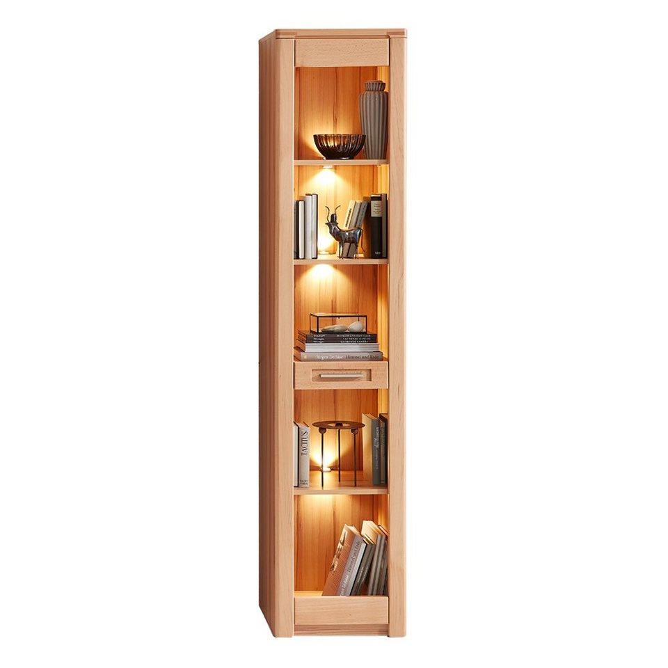 Lomadox Regal Newton 36 Front Kernbuche Massiv Led Beleuchtung Bht