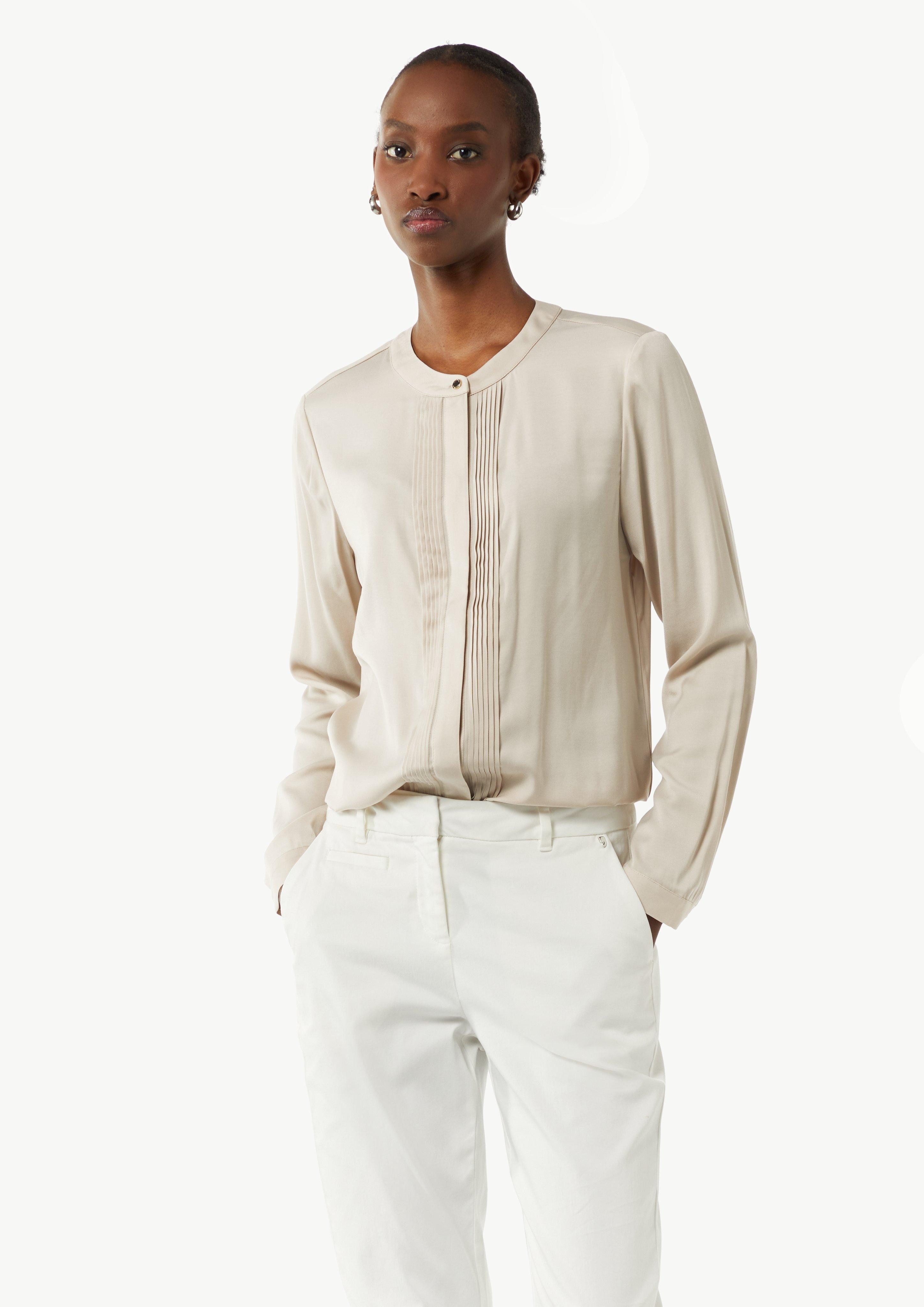 Comma Langarmbluse Bluse Mit Verdeckter Knopfleiste