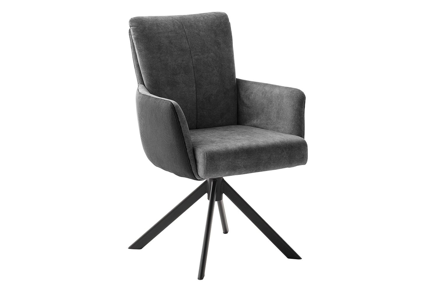 Mca Furniture Polsterstuhl Rosario Creme Schwarz Cord Velours 1
