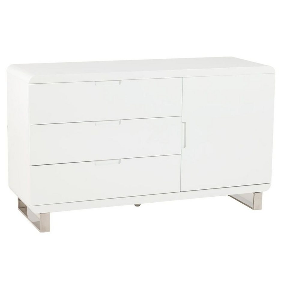 Kadima Design Kommode Tara Sideboard Wood Holz Weiss White 45 X 135 X