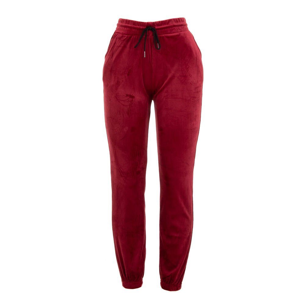 Ital Design Jogginghose Damen Freizeit Stretch Jogginghose In Weinrot