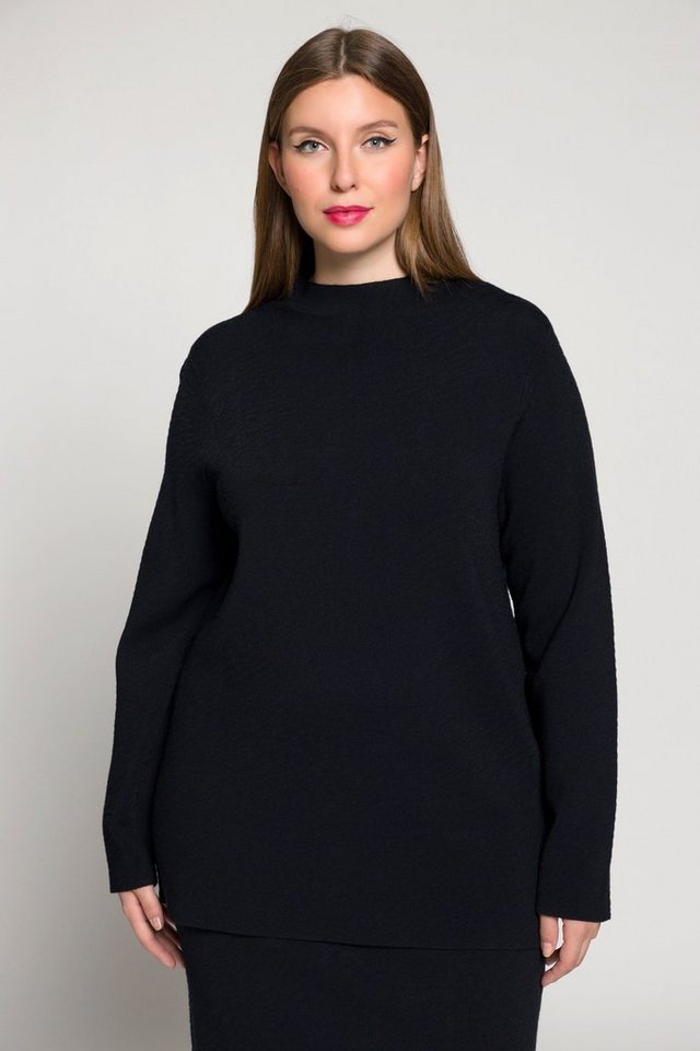 Ulla Popken Strickpullover Pullover Jacquard Qualität Stehkragen