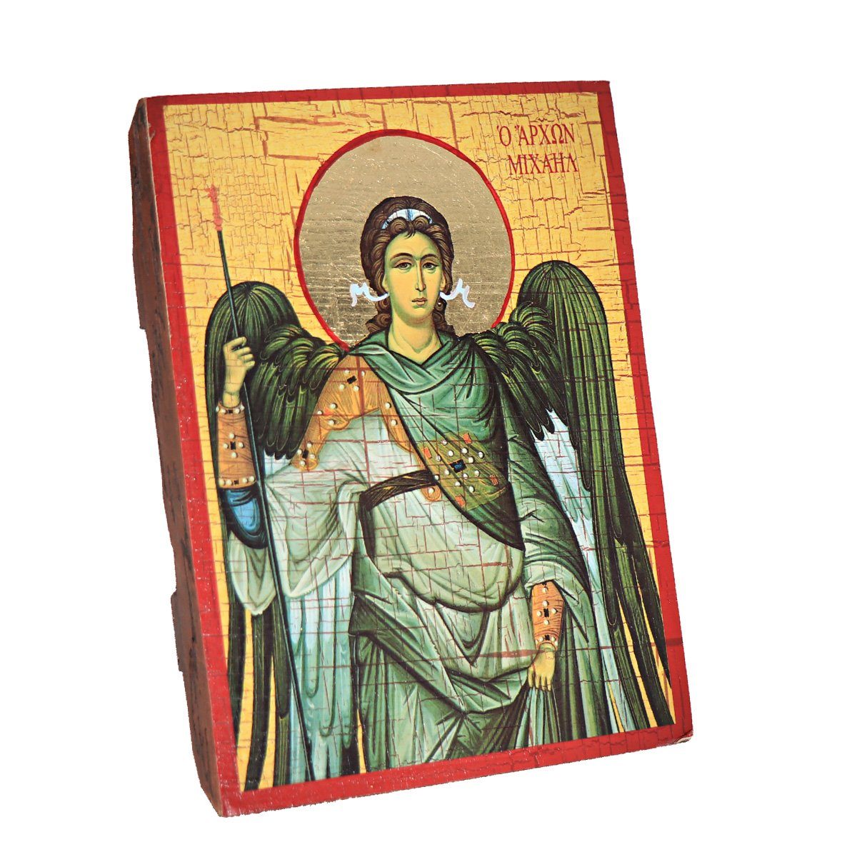 NKlaus Bild Erzengel Michael, Christliche Holz Ikone 16x12,5cm Handgefertigt 37040, Religion