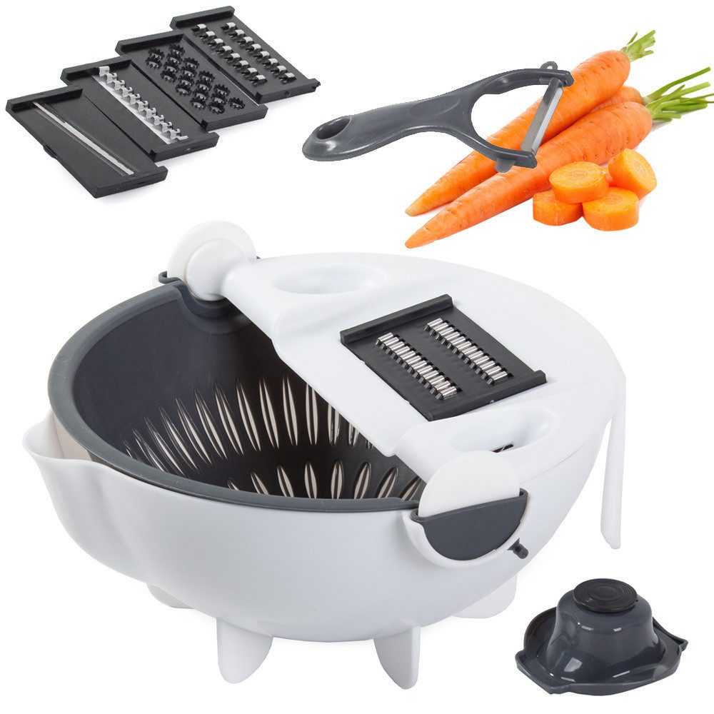 VERK GROUP Gemüseschneider 3 in1 Küchenhelfer Multischneider Set Sieb ...